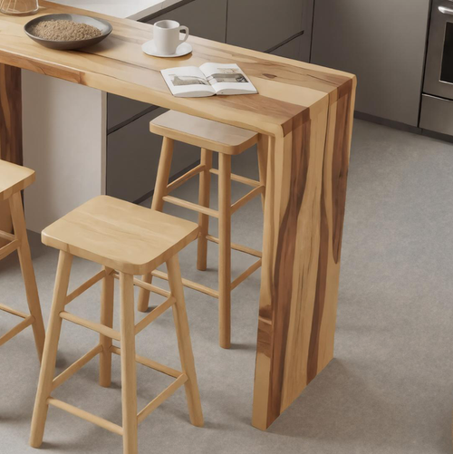 Minimalist Breakfast Bar Table With Stools For Small Kitchens Or Studi