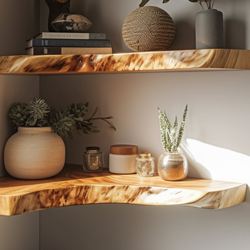 Live Edge Corner Shelves Floating Corner Shelf SILDTCN023