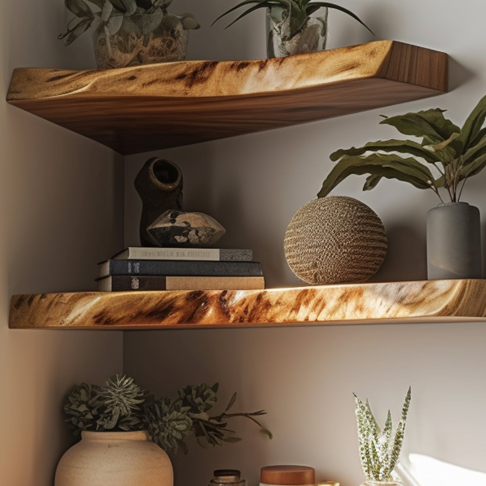 Live Edge Corner Shelves Floating Corner Shelf SILDTCN023