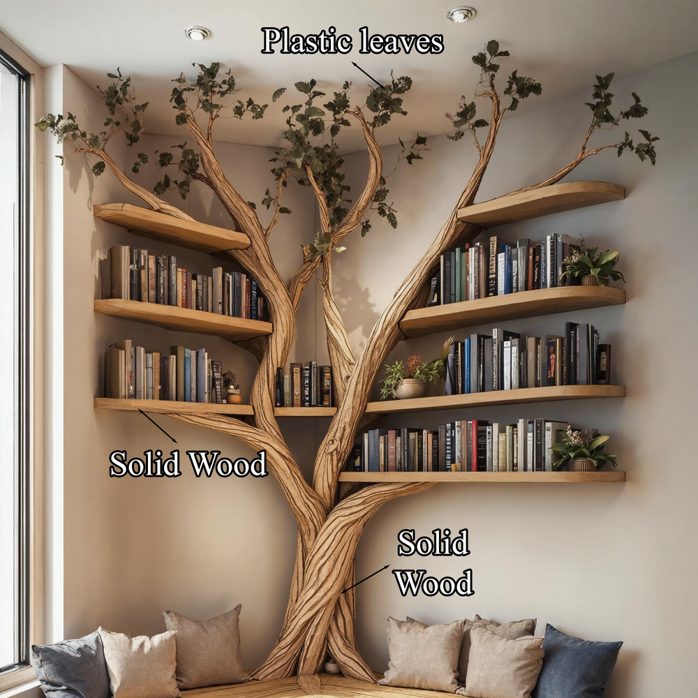 Tree Floating Corner Bookshelf With Corner Bench Lshaped Bench SINLTB1