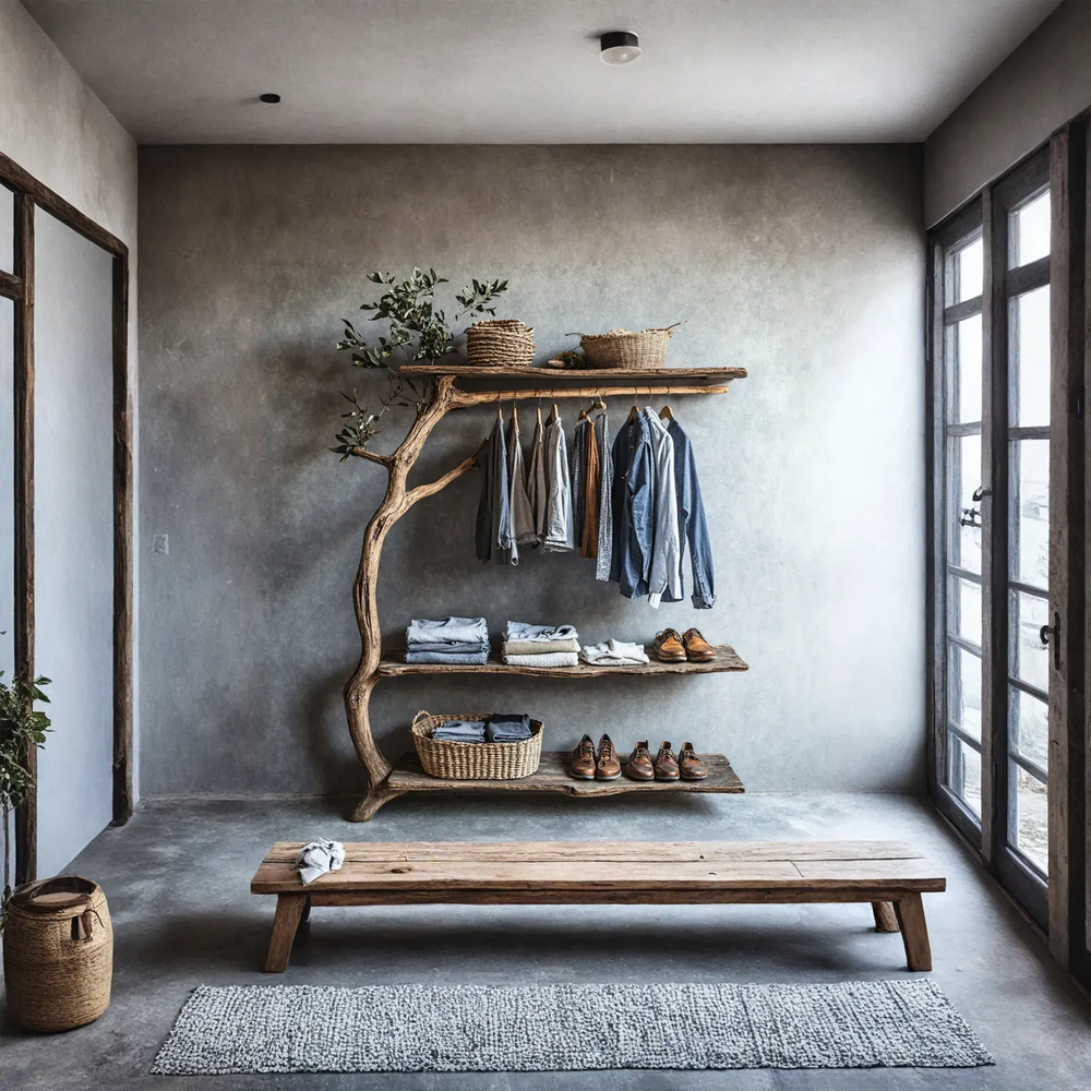 Tree Branch Rack Wall Coat Rack With Shelf Wall Mount SINLTB088