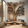 Tree Floating Corner Bookshelf With Corner Bench Lshaped Bench SINLTB1