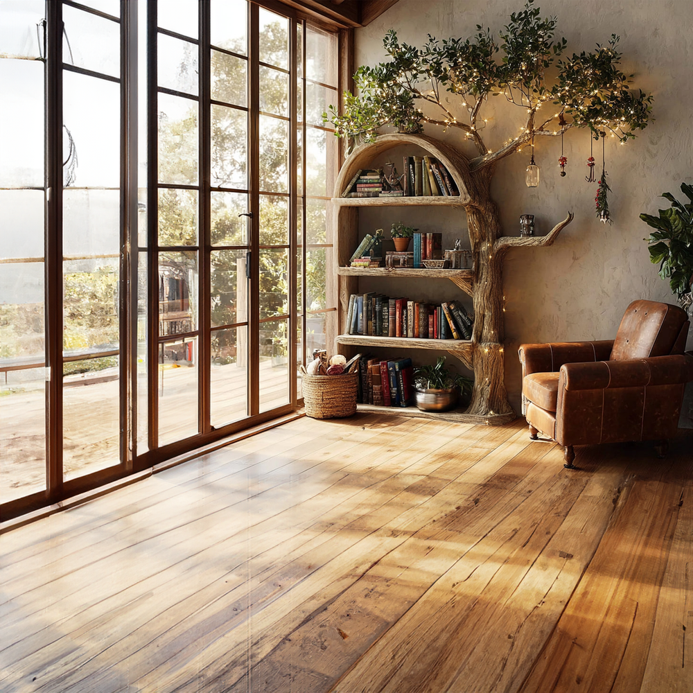 Rustic Tree Bookshelf Living Room Wall Display SINLKITB303