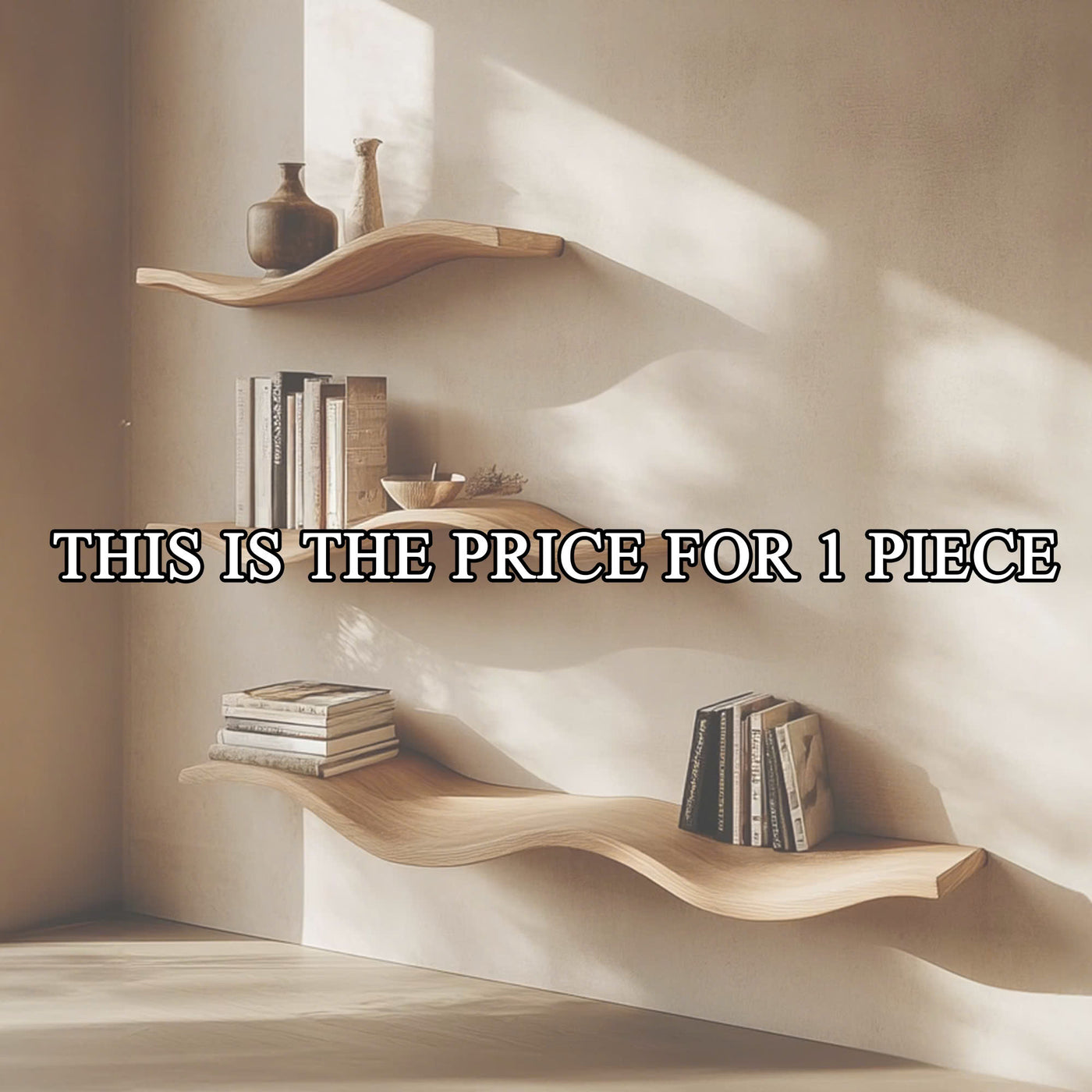 Wavy Wood Floating Shelves Living Room Farmhouse Live Edge Shelf SINLW