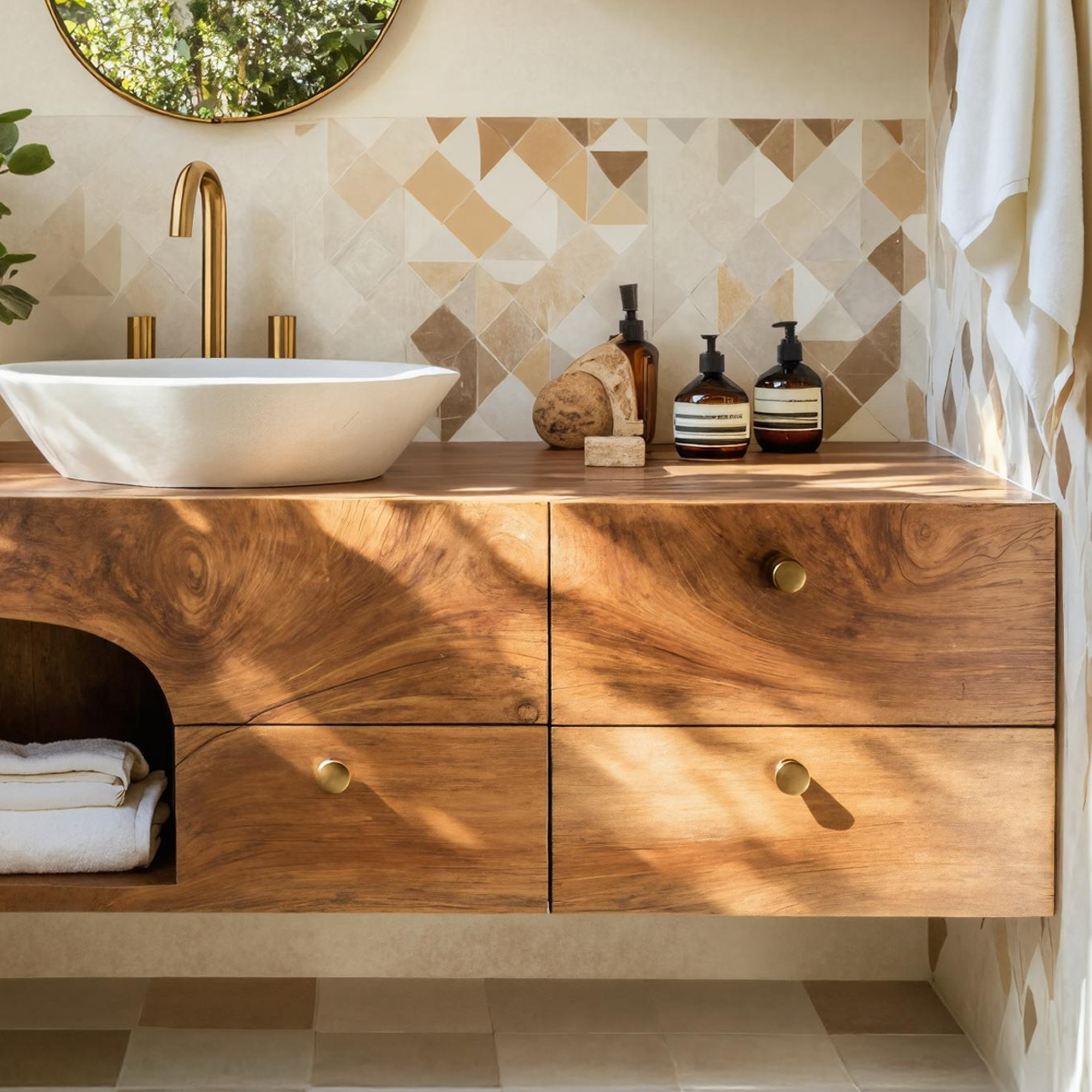 Rustic Floating Vanity For Small Bathroom Renovation SILDTTRBRV021