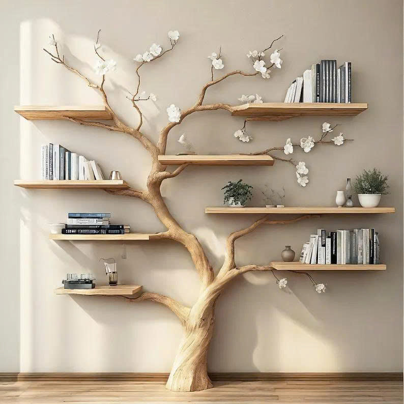 Handcrafted Tree Branch Bookshelf Home Decor Gift SINLTB162
