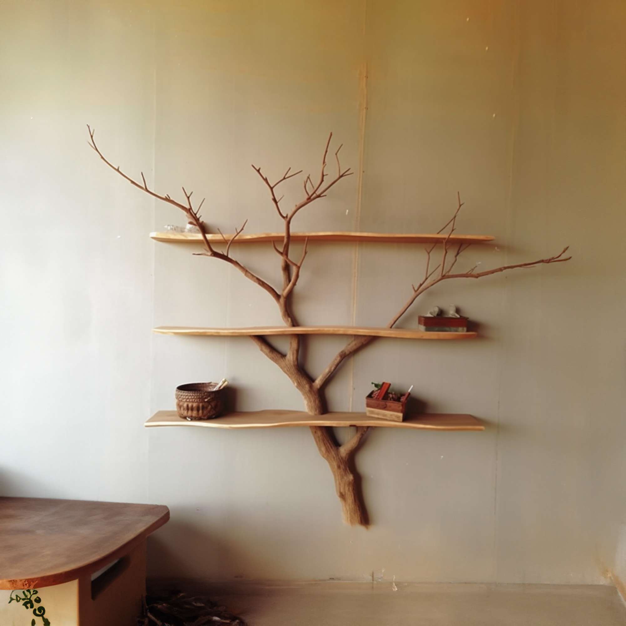 Rustic Tree Branch Shelf Unique Shelves SINLTBS005