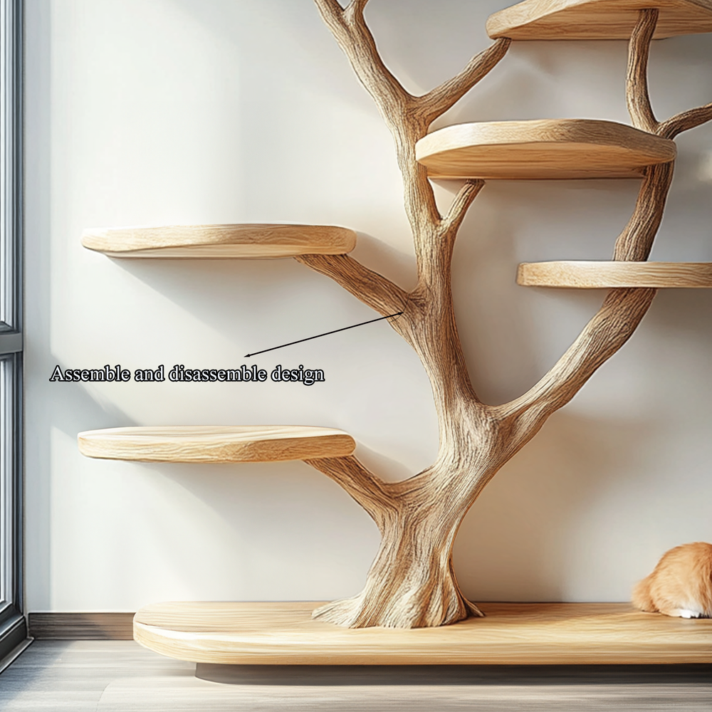 Rustic Cat Tree Natural Wood Cat Furniture Handmade Gift Cat SINLTT012