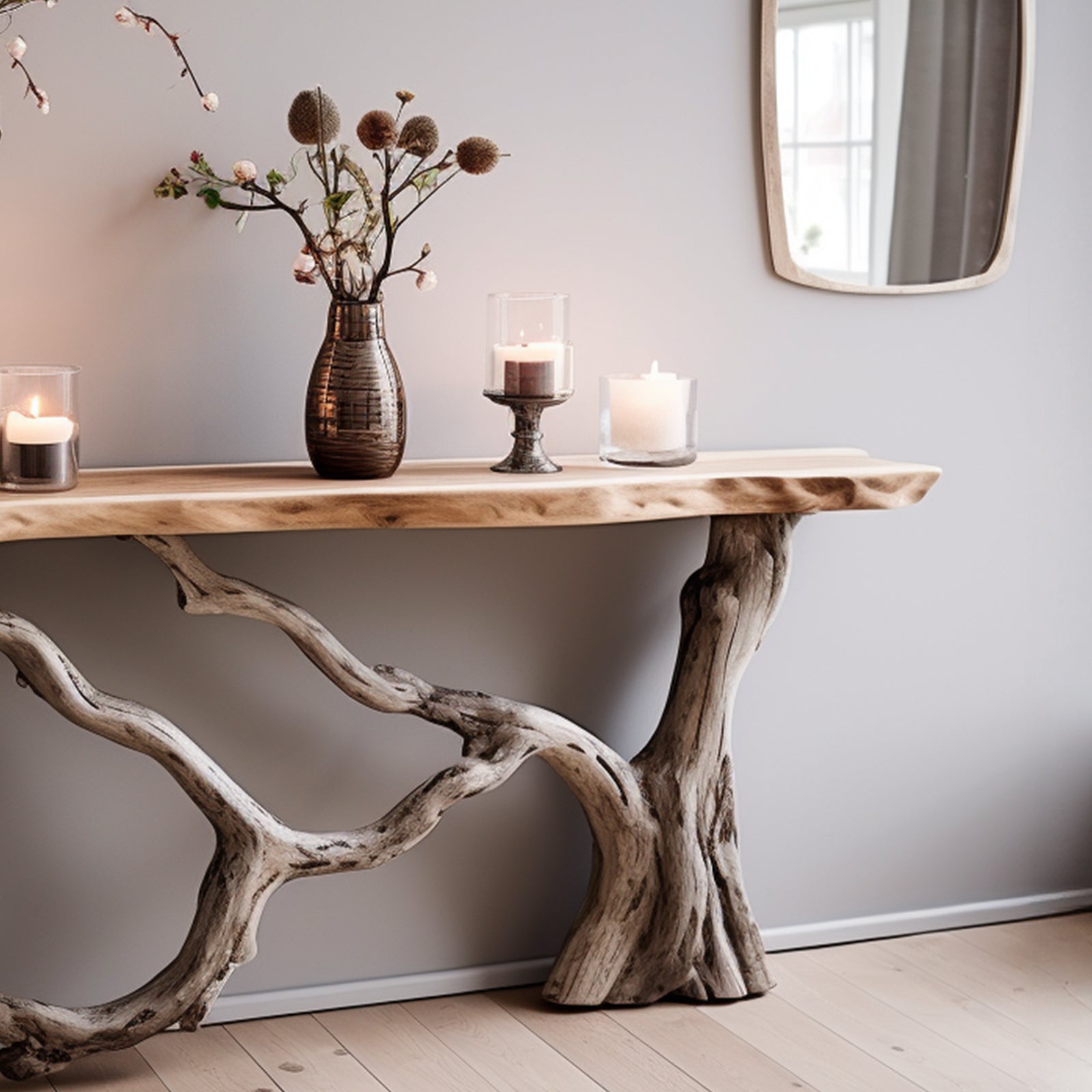 Floating Live Edge Side Table Handcrafted For Natural Spaces SILDTCS01