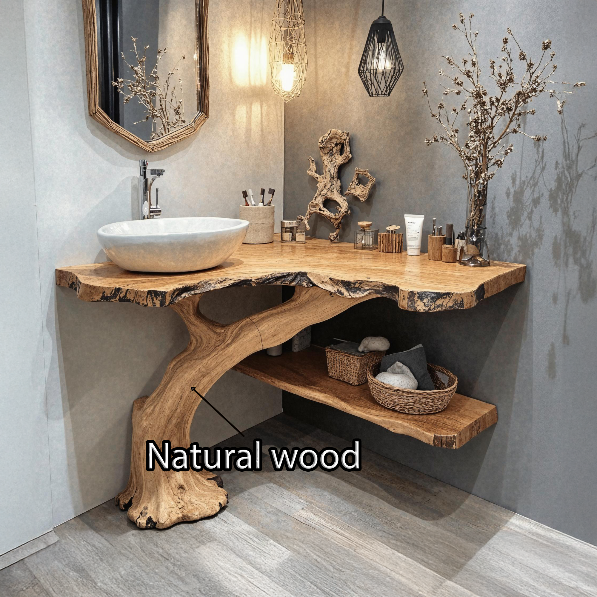 Traditional Wood Corner Bathroom Vanity For Timeless Elegance SILDTBRV