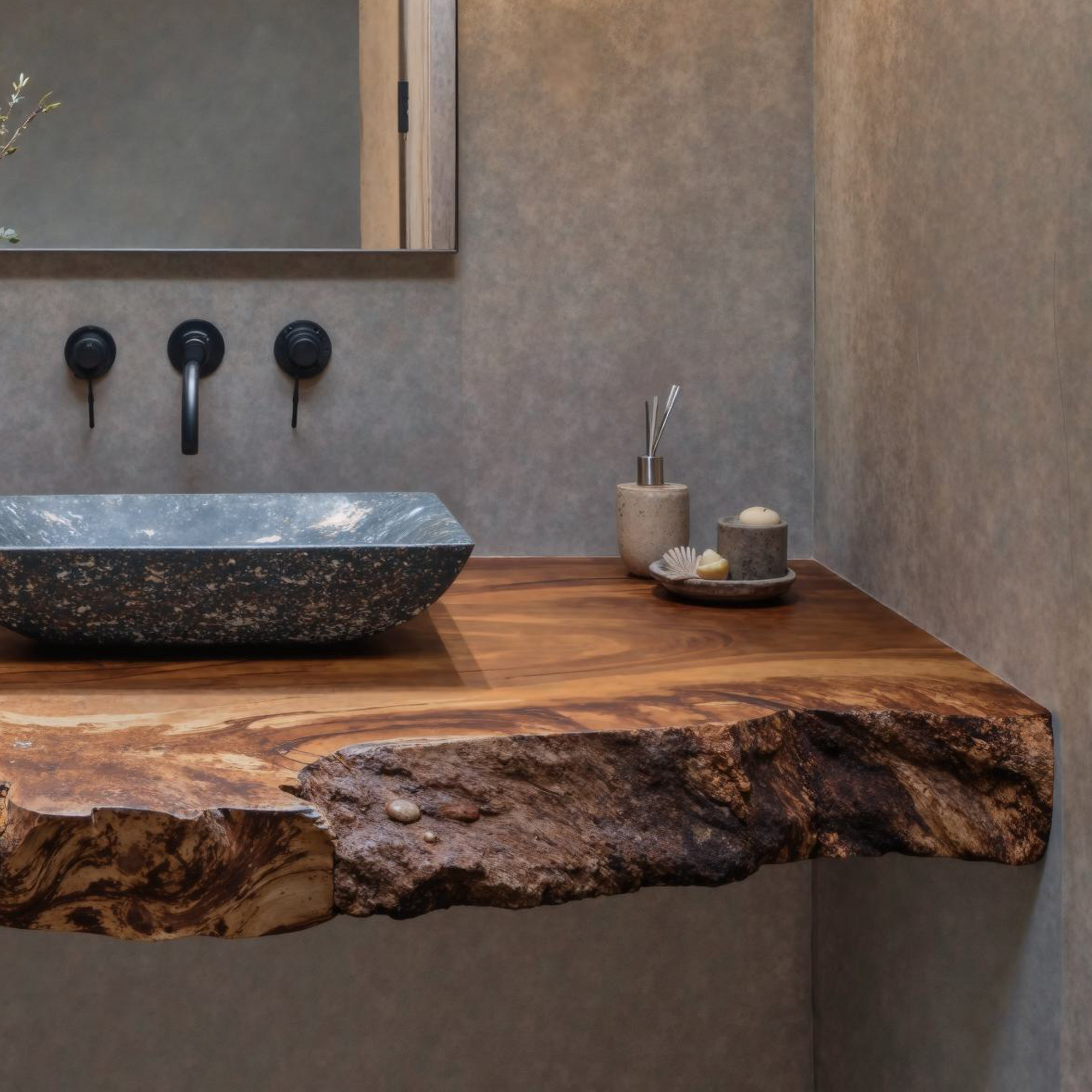 Rustic Farmhouse Wooden Bathroom Vanity Floating Shelf For Vintage Bat