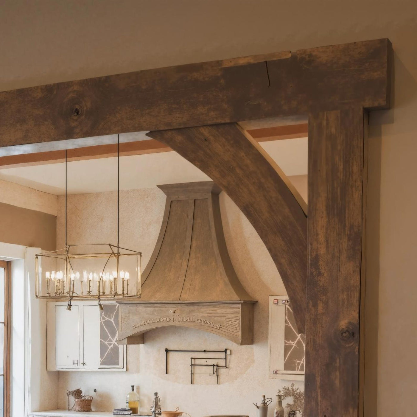 Rustic Arched Wood Frame For Living Room Entryway SITHACH003