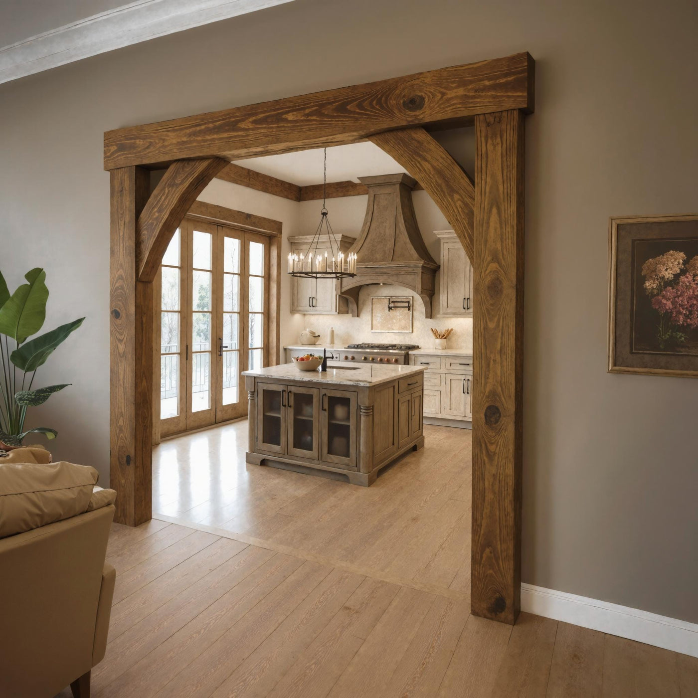 Rustic Arched Wood Frame For Living Room Entryway SITHACH003