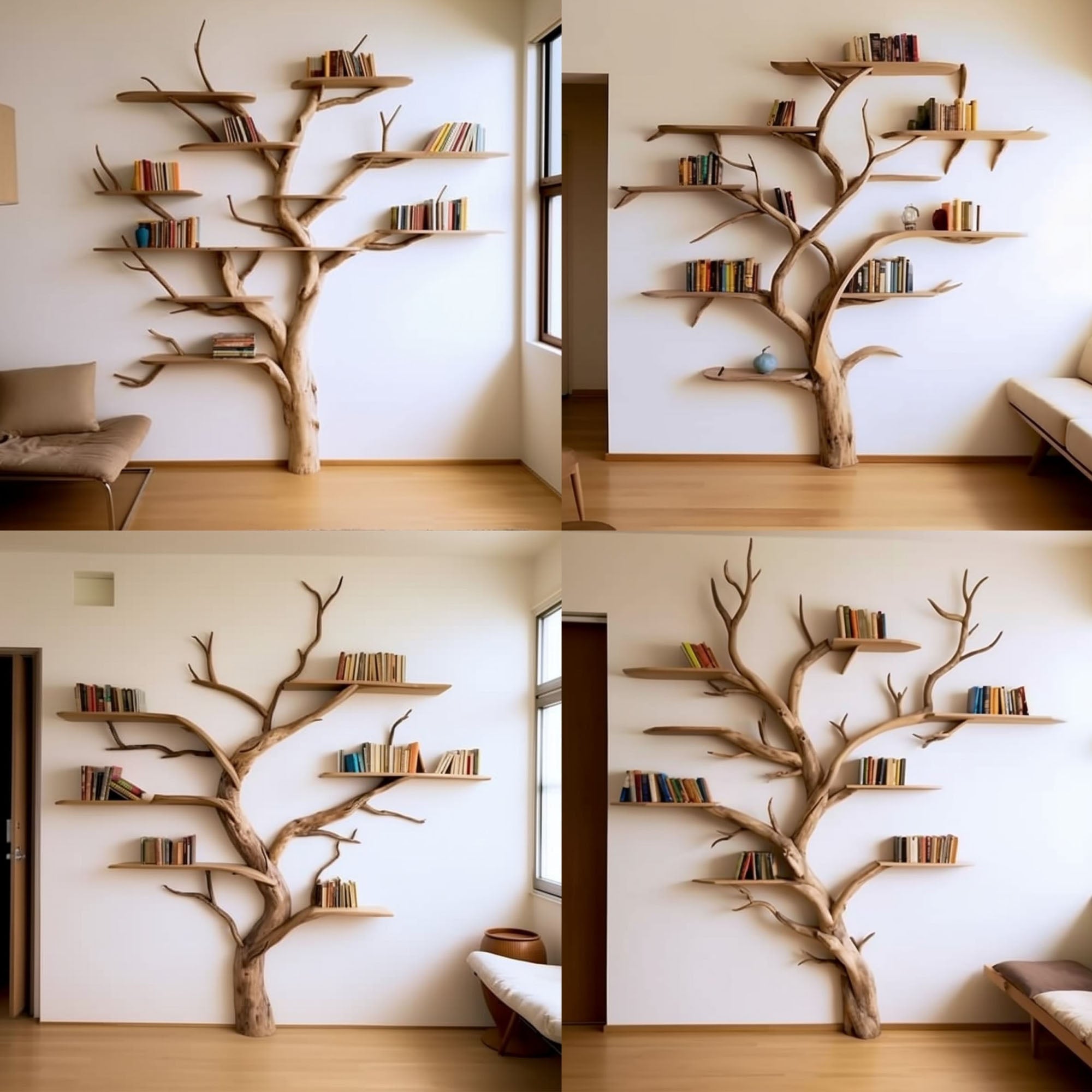 Elegant Wild Mulberry Tree Bookshelf Floating Shelves Live Edge SINLTB