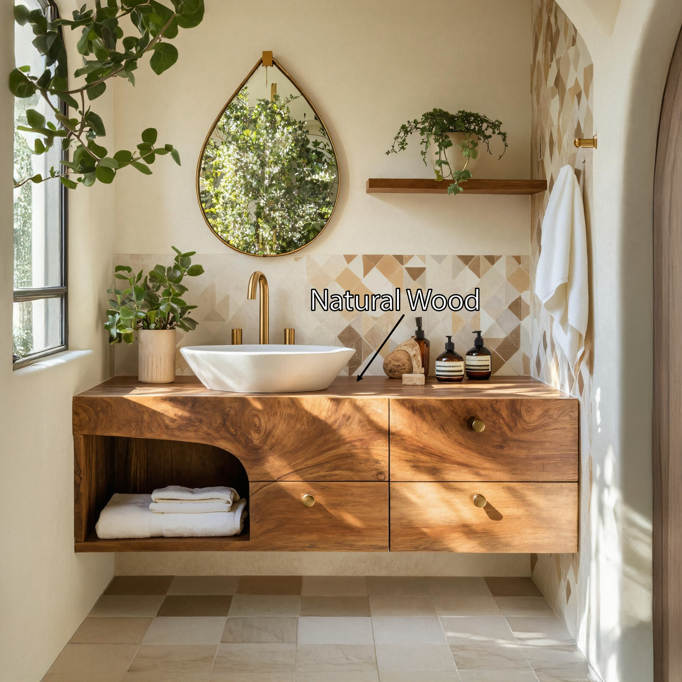 Rustic Floating Vanity For Small Bathroom Renovation SILDTTRBRV021
