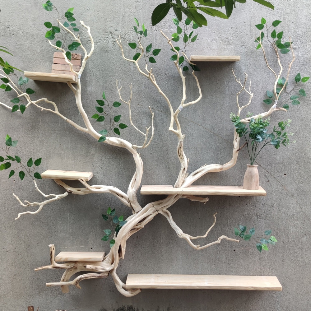 Tree Branch Floating Shelf Solid Wood Carving SINLTB045
