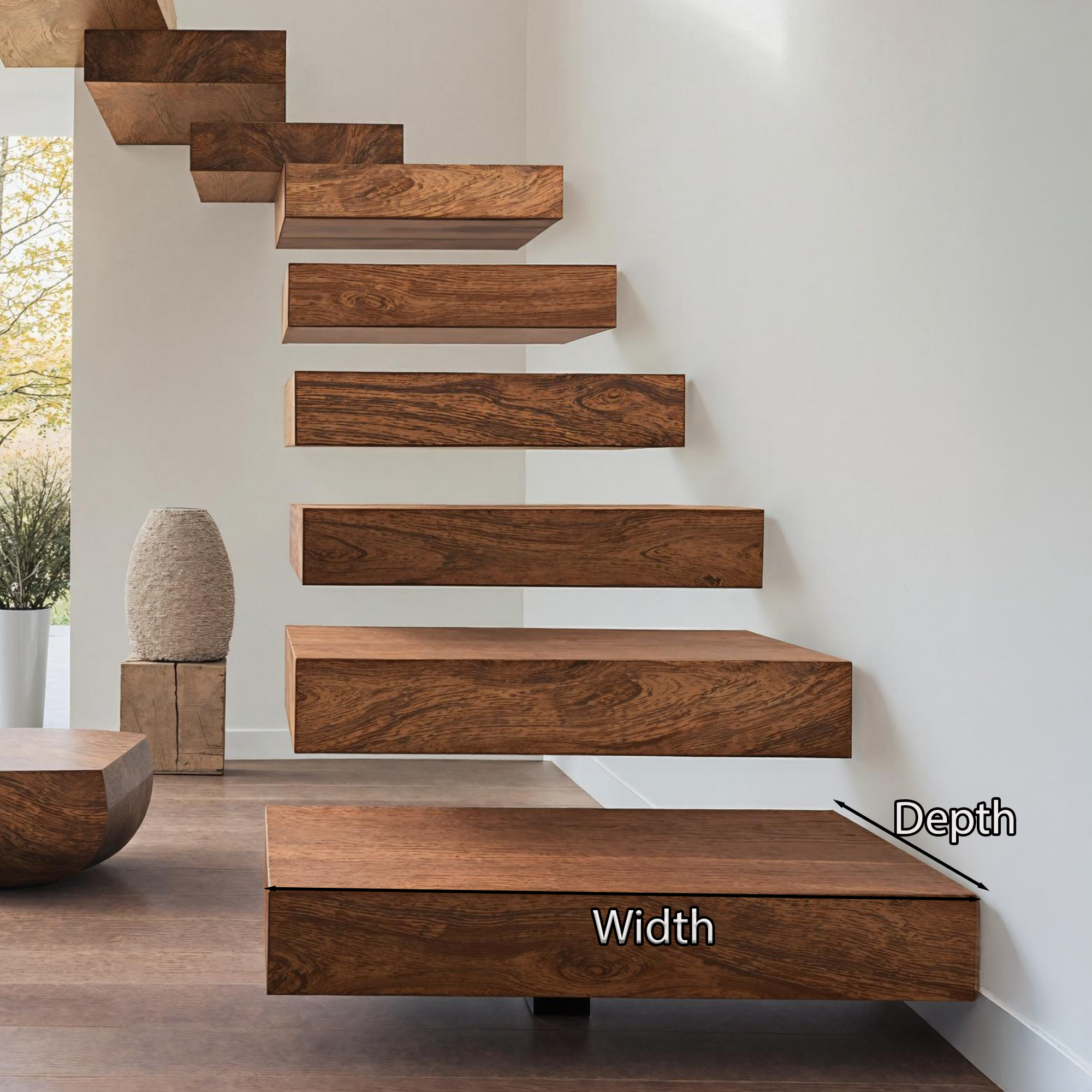 Rustic Live Edge Stairs For Living Room SILDTFLS011